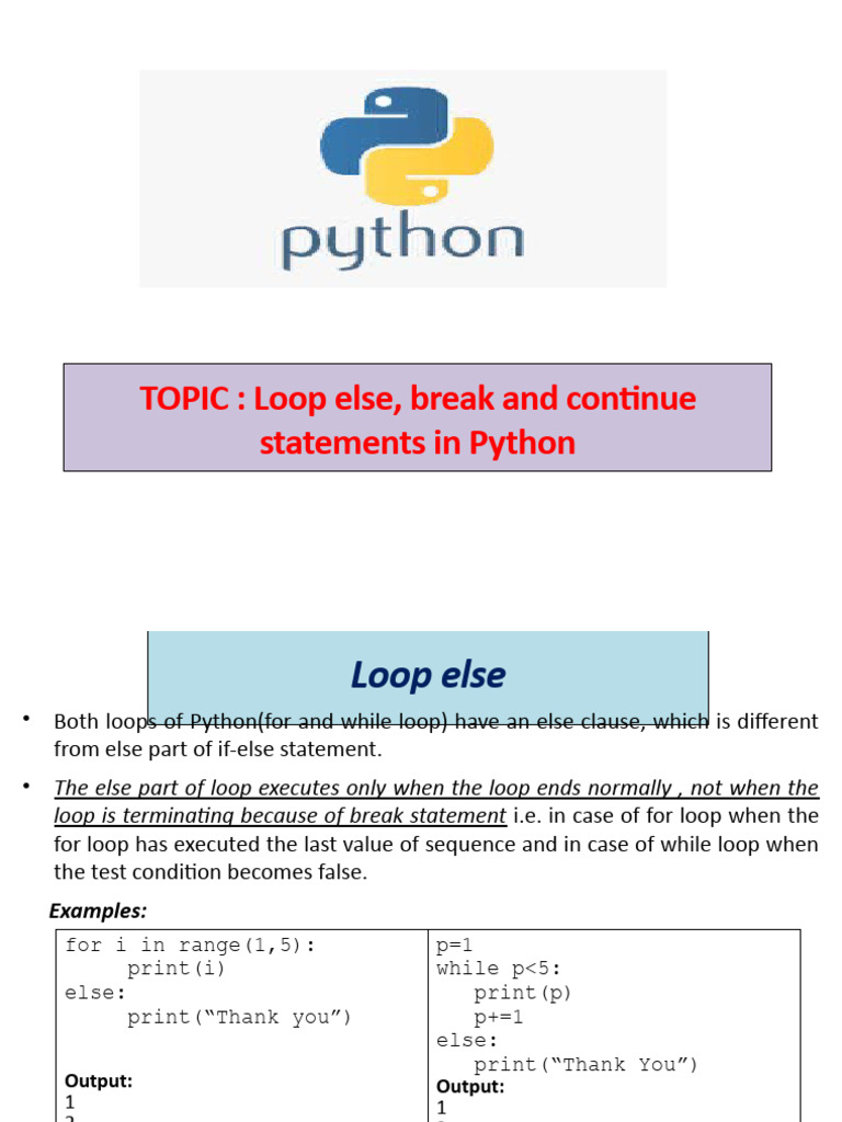Python Loop Control Explained | PDF | Control Flow | Computer Science