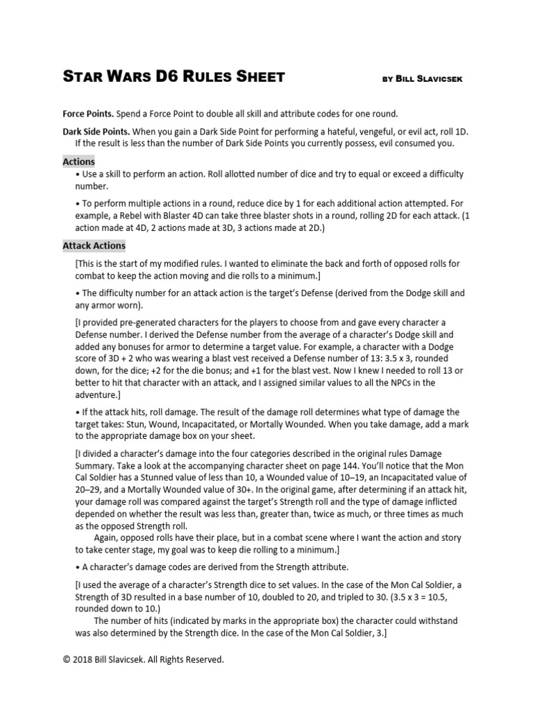 (Rule) Bill - Slavicsek - 1e - House - Rules - Sheet | PDF | Role ...