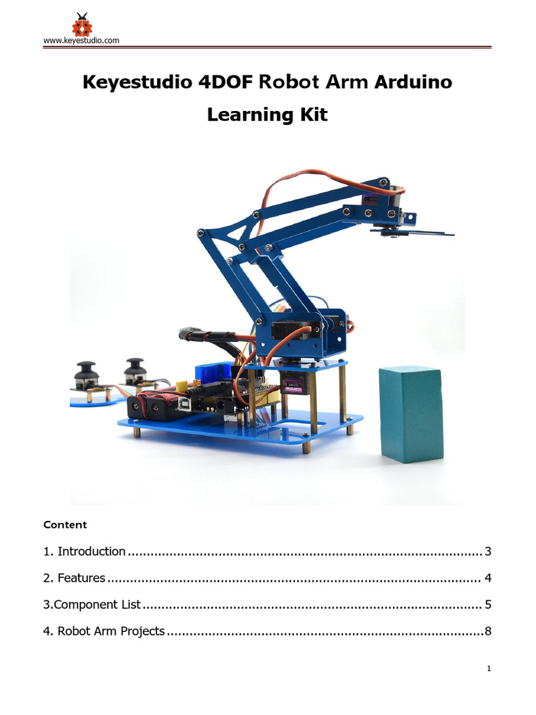 KS0488-X Keyestudio 4DOF Robot Arm Arduino Learning Kit | PDF | Arduino | Microcontroller