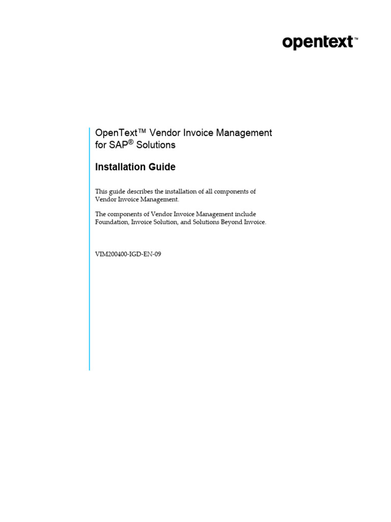 VIM For SAP Solutions 20.4 Installation Guide English VIM200400 IGD en 09 PDF | PDF ...