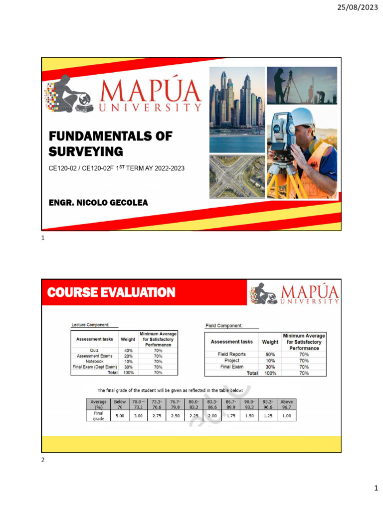 Introduction To Surveying To Errors Pdf Surveying Standard Error