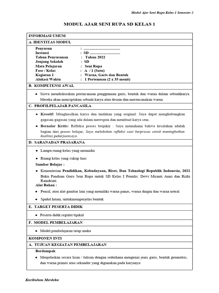 MA SENI RUPA TP 5 (BU Gun) | PDF | Karier & Perkembangan | Griya & Taman