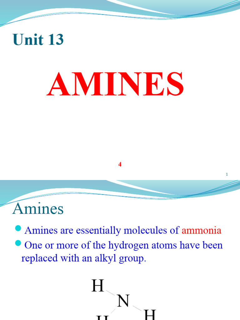 Class 12 - Amines | PDF | Amine | Organic Compounds