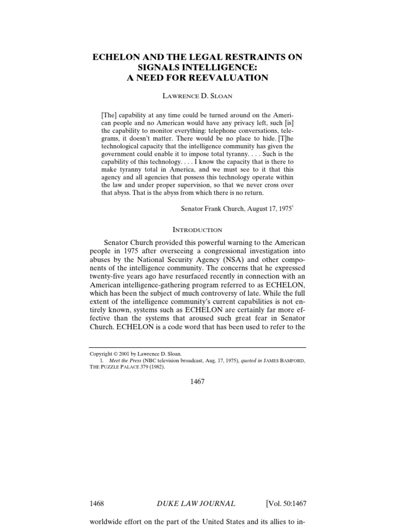 Echelon-NSA Signals Intelligence | PDF | National Security Agency ...