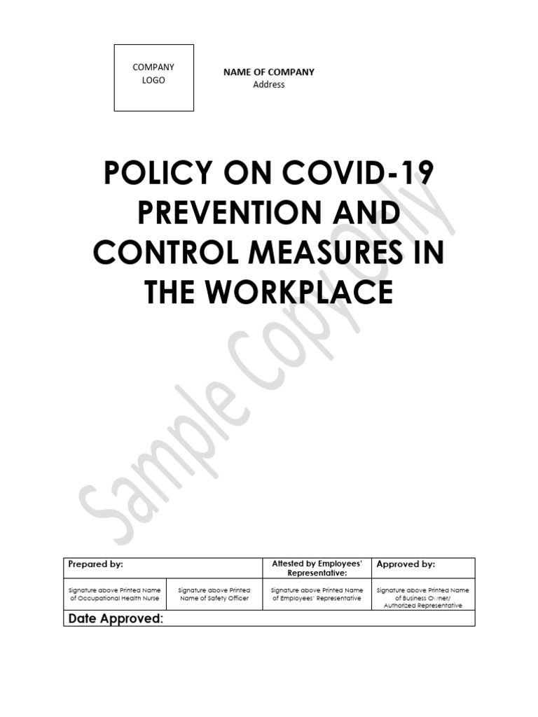 COVID-19 Workplace Safety Policy | PDF | Occupational Safety And Health ...