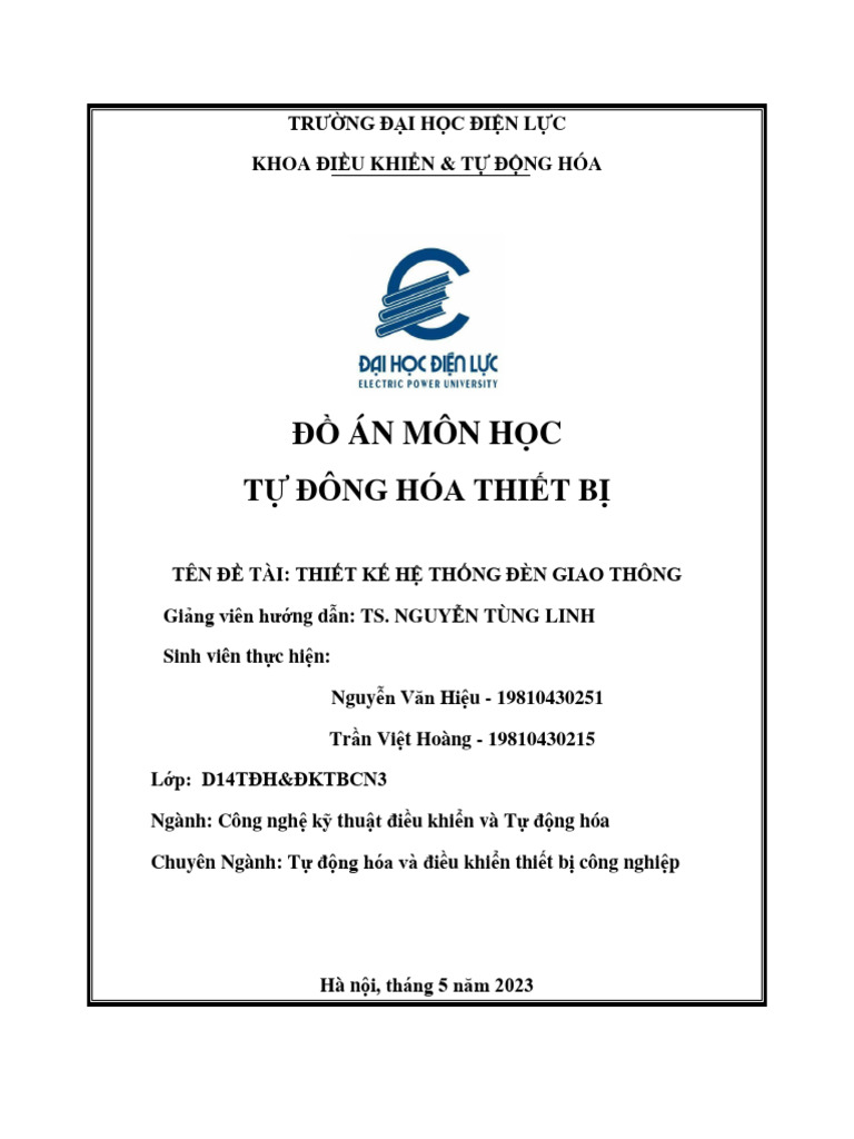Đồ án TDH TBD hoàn thiện | PDF