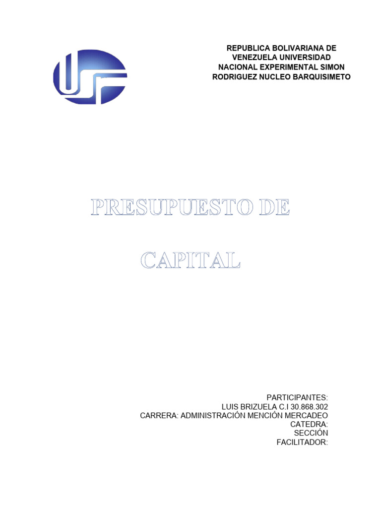 Presupuesto de Capital | PDF | Control de capital | Presupuesto