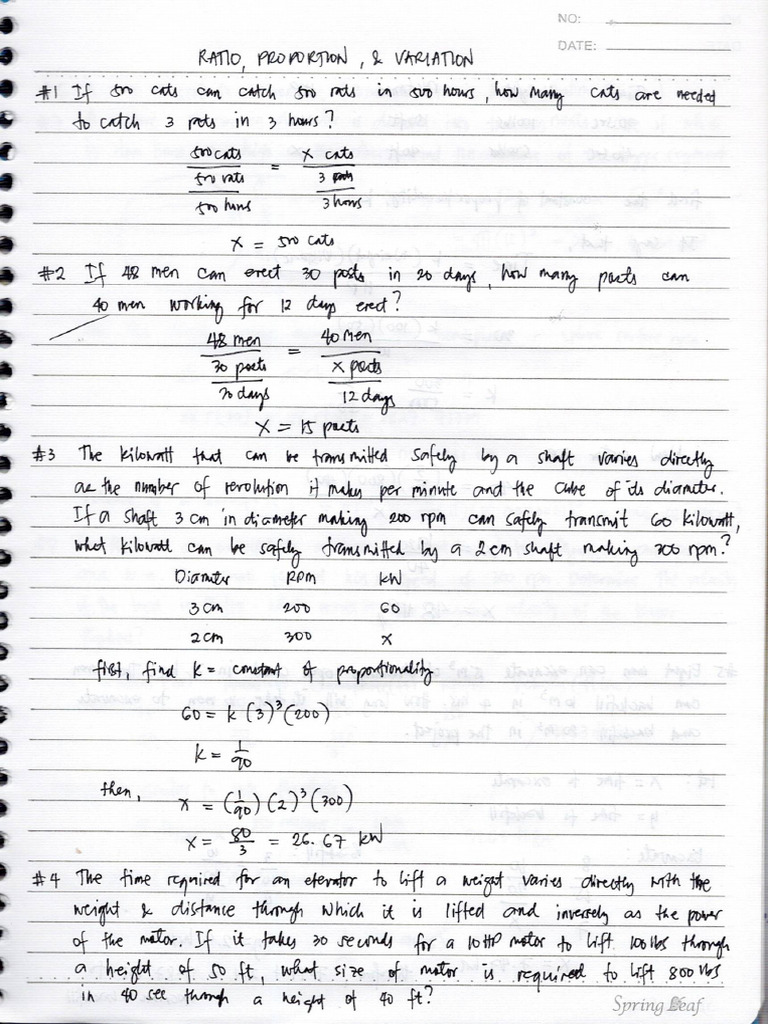 11 Algebra - Ratio, Proportion and Variation | PDF