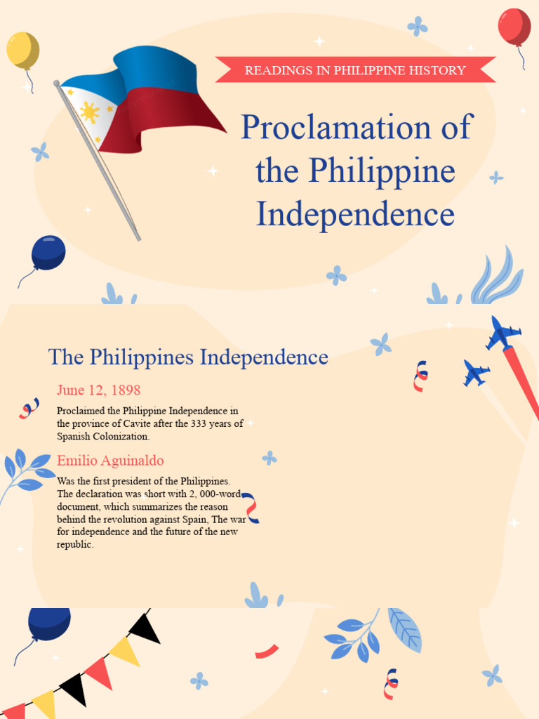 Proclamation of The Philippine Independence | PDF | Philippines ...