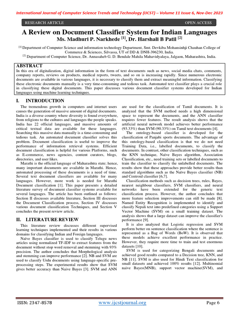 (IJCST-V11I6P2) :ms. Madhuri P. Narkhede, Dr. Harshali B Patil | PDF | Statistical ...