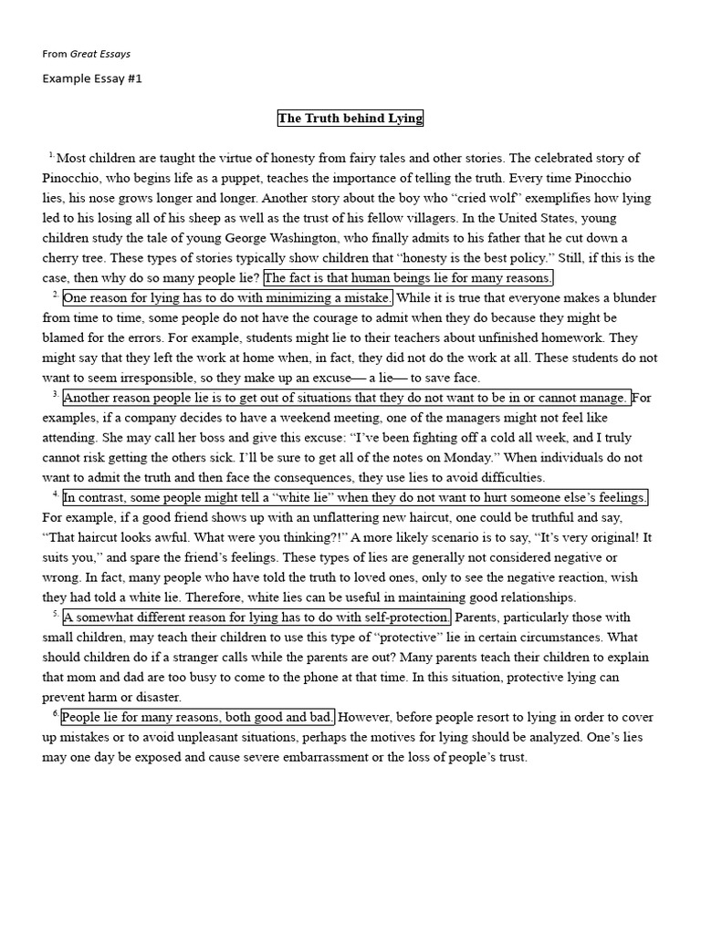 01-Writing Instruction-Lying | PDF | Argument | Lie