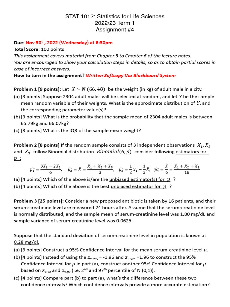 Assignment 4 Pdf Variance Estimator