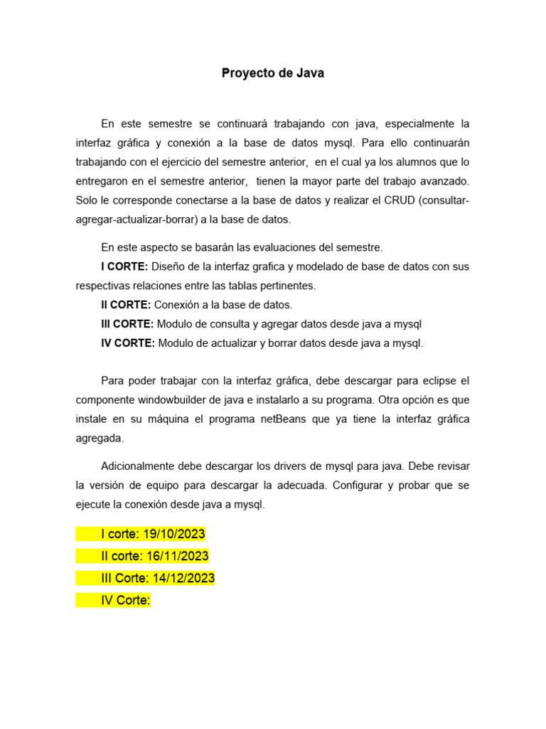 Guia Java Con Base de Datos-Semestre Sept 2023 | PDF | Bases de datos ... Guia Java Con Base de Datos-Semestre Sept 2023 | PDF | Bases de datos ...