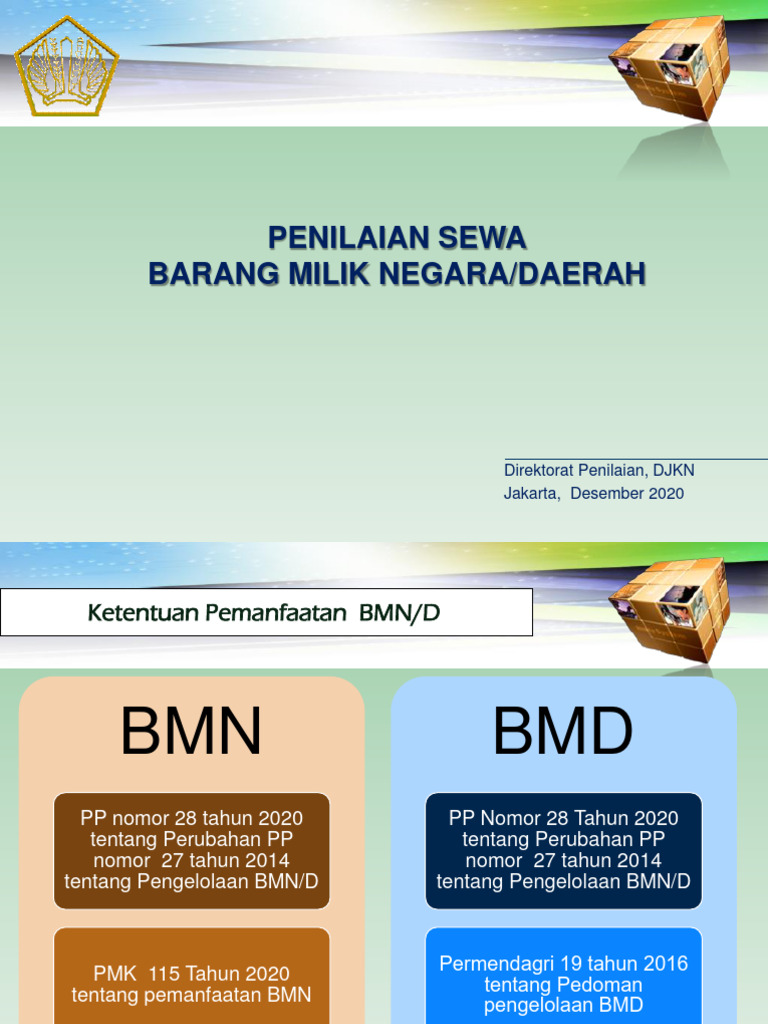 Materi Penilaian Sewa BMN Atau BMD DJKN | PDF