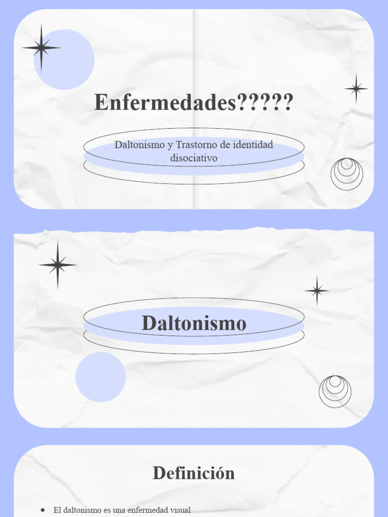 Daltonismo y Trastorno de Identidad Disociativo | PDF | Trastorno ...