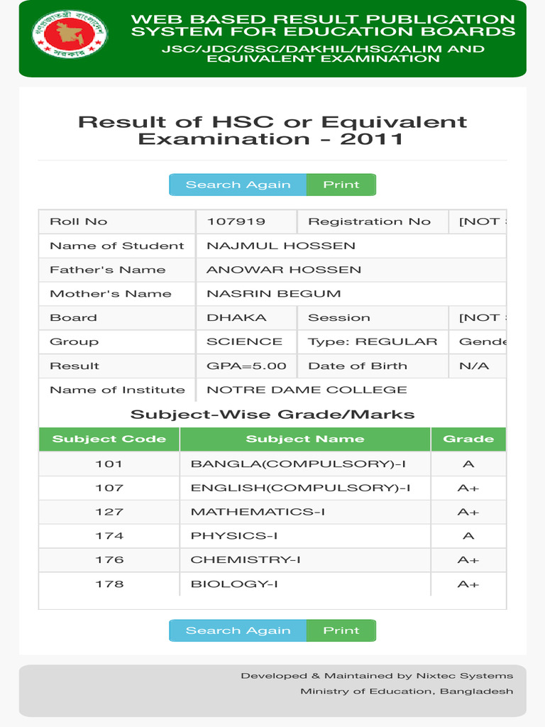 Web Based Result Publication System For Education 2 | PDF