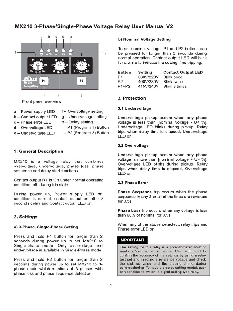 Catalogue Relay Voltage Mikro MX210 | PDF
