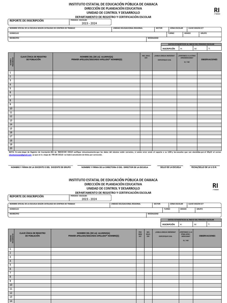 Reporte de Inscripcion Primaria 1er Grado 2023-2024 | PDF | America latina