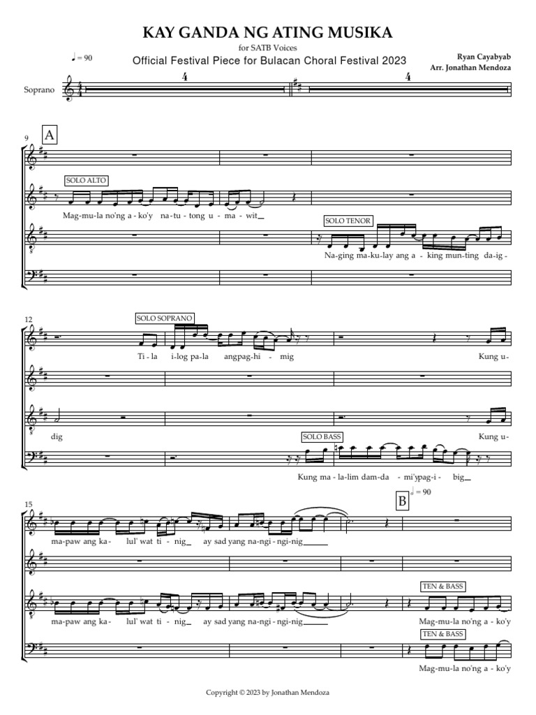 KAY GANDA NG ATING MUSIKA Full Score Mendoza | PDF