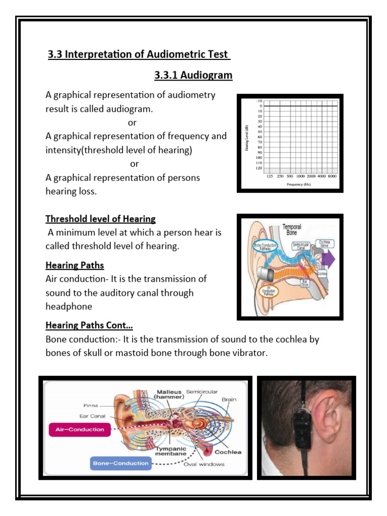 Interpretation of Audiometric Test | PDF | Hearing Loss | Hearing