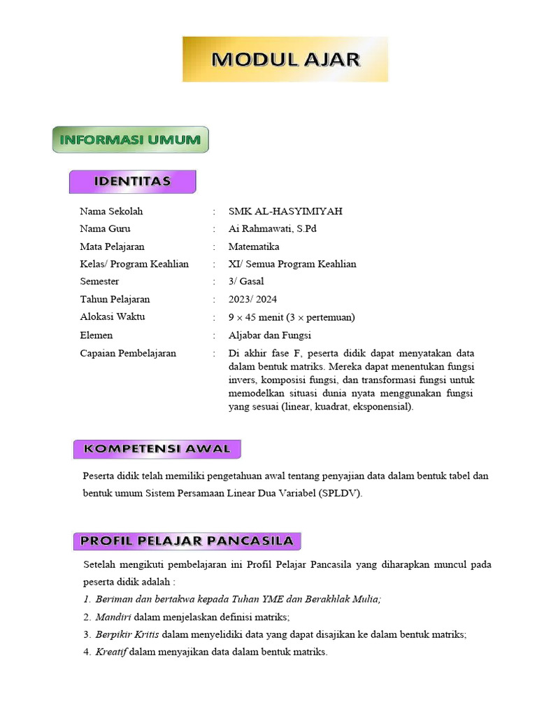 Modul Ajar Matematika - Menganalisis Dan Menyajikan Data Dalam Bentuk ...