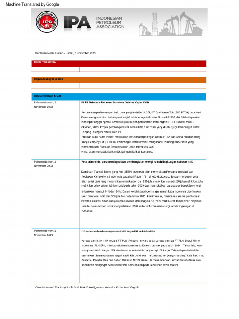 IPA DailyMonitoring 03112023 INA | PDF