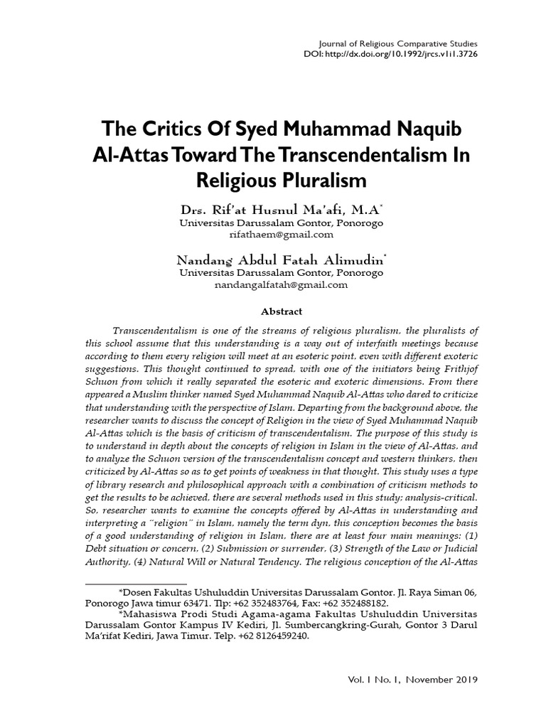 Attas Critic | PDF | Religious Pluralism | God