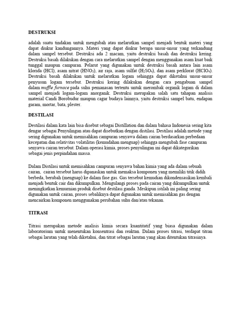 Proses Destruksi dalam Analisis Kimia | PDF | Kesehatan Holistik ...
