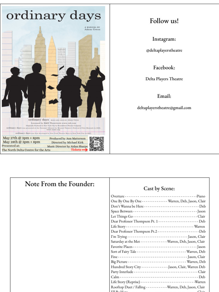 Program | PDF | Musical Theatre | Musicals