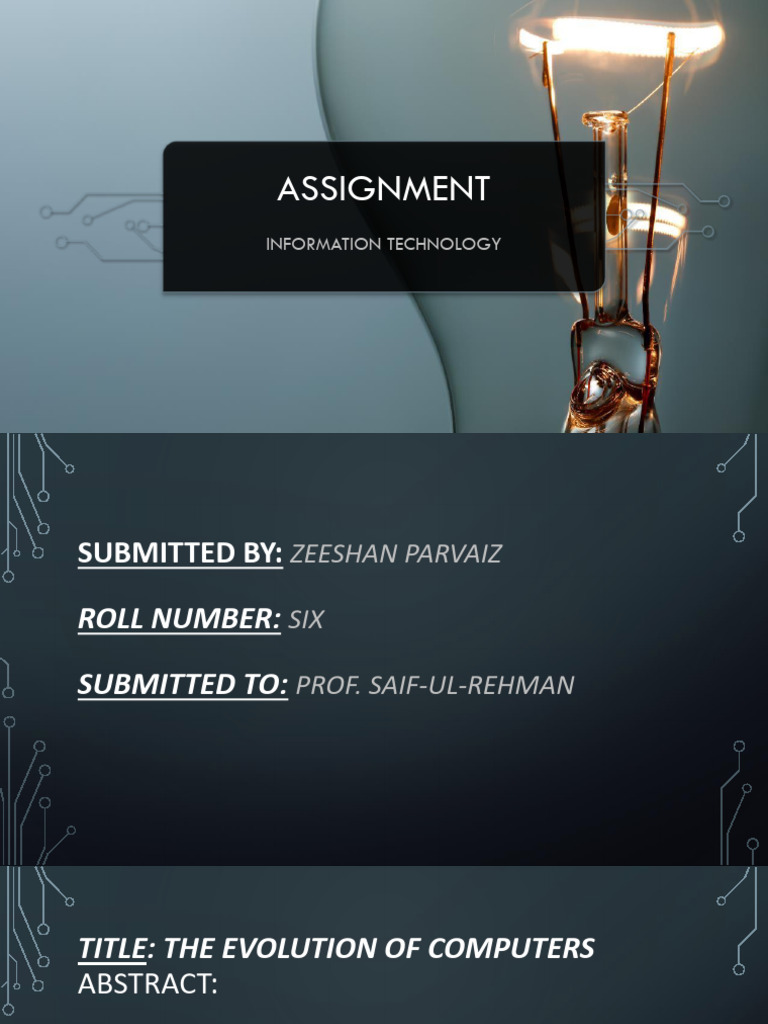 Assignment: Information Technology | PDF | Electronics | Computing