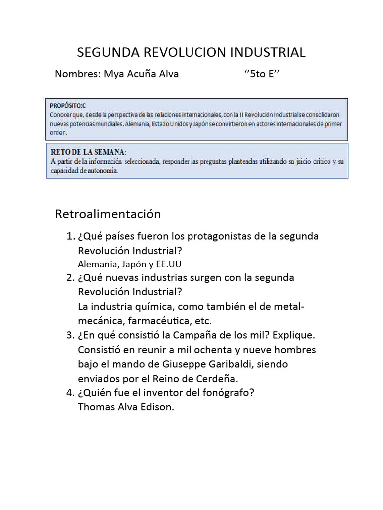 Segunda Revolucion Industrial | PDF | Revolución industrial | Los Estados Unidos