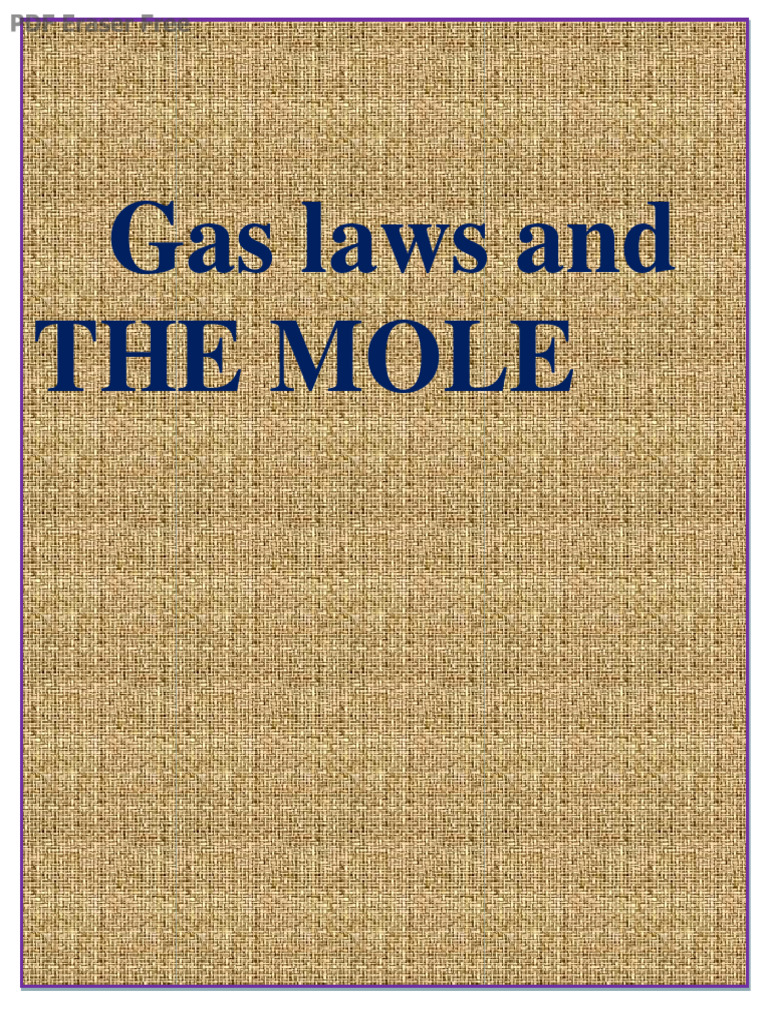 Form 3 The Mole | PDF | Mole (Unit) | Gases