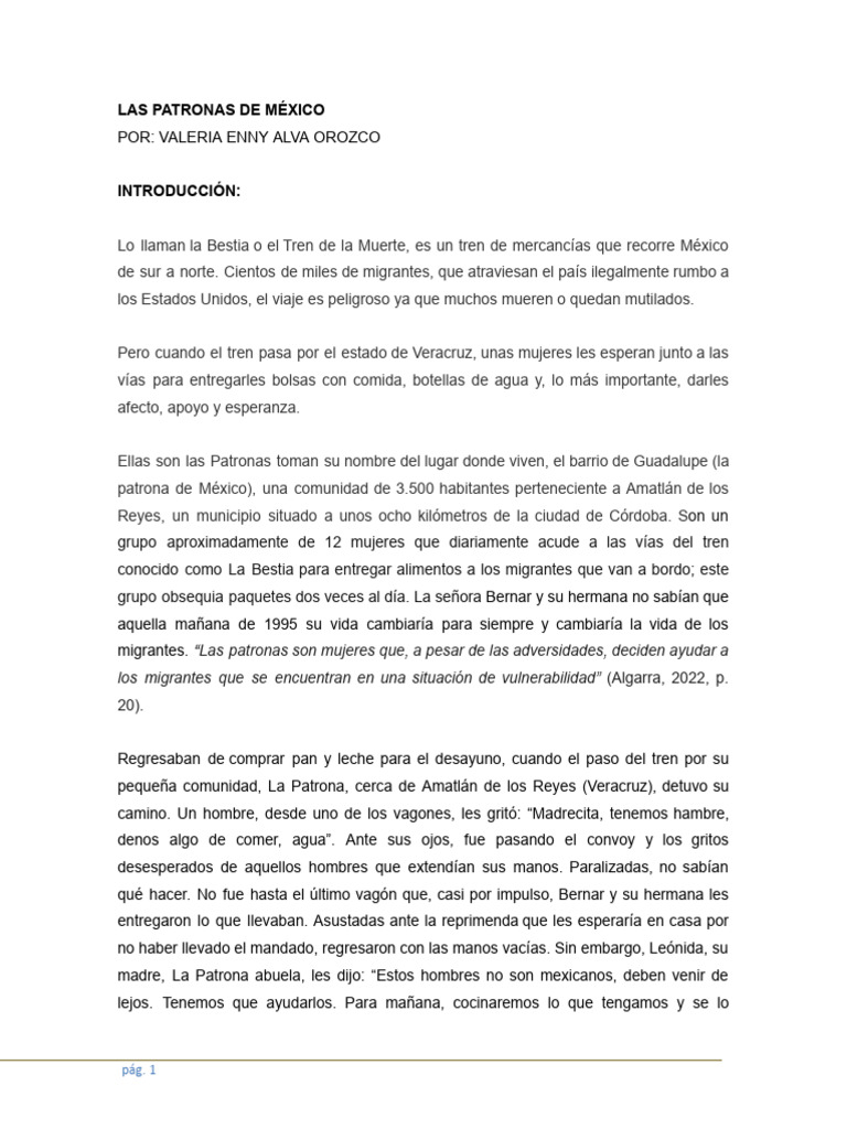 La historia de Las Patronas en México | PDF | Migración humana | Sociedad