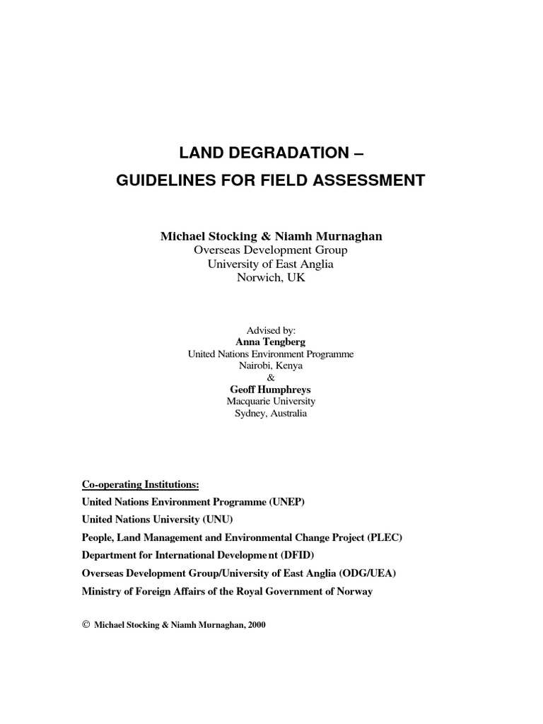 Land Degradation Field Assessment Guide | PDF | Soil | Erosion
