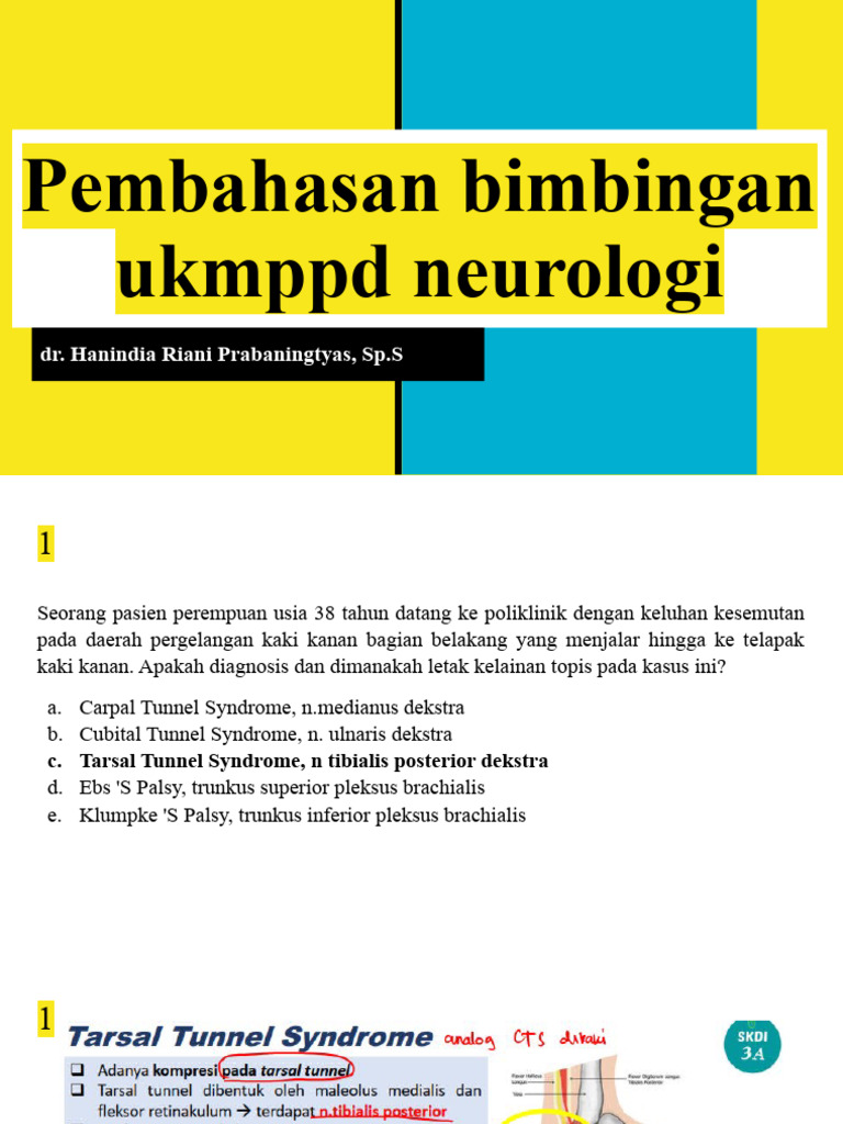 Pembahasan Bimbingan Ukmppd Neurologi | PDF