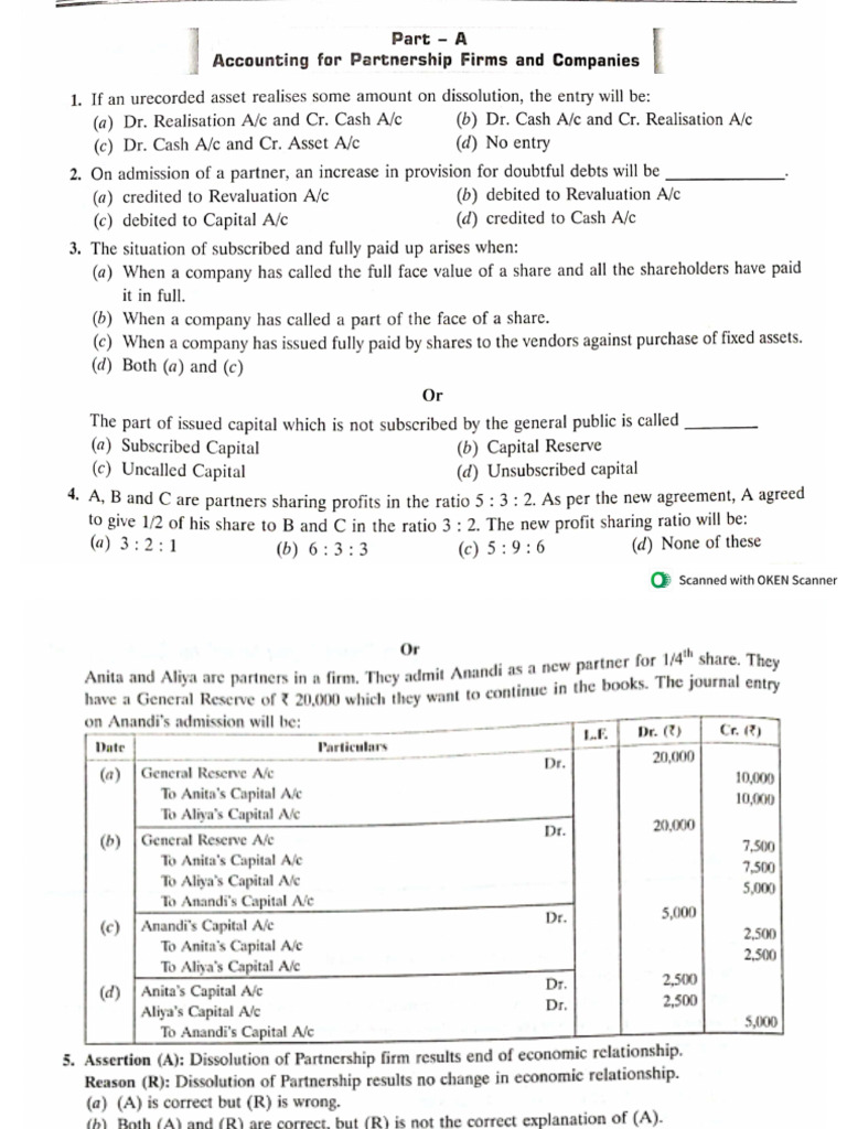 Sample Paper Accountancy | PDF