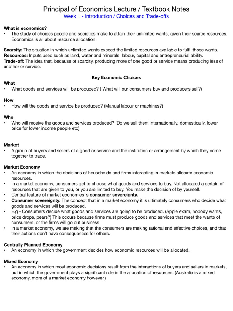 Principles of Economic Lecture Notes | PDF | Demand | Elasticity ...