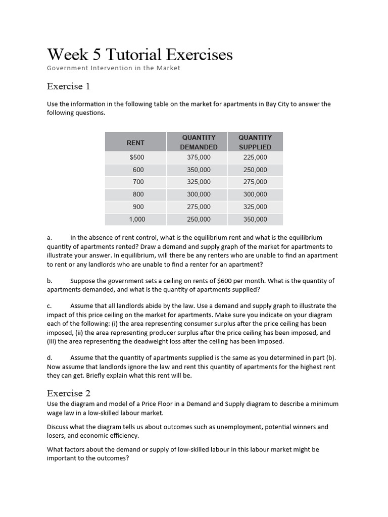 Week 5 Tutorial Exercises | PDF | Taxes | Labour Economics