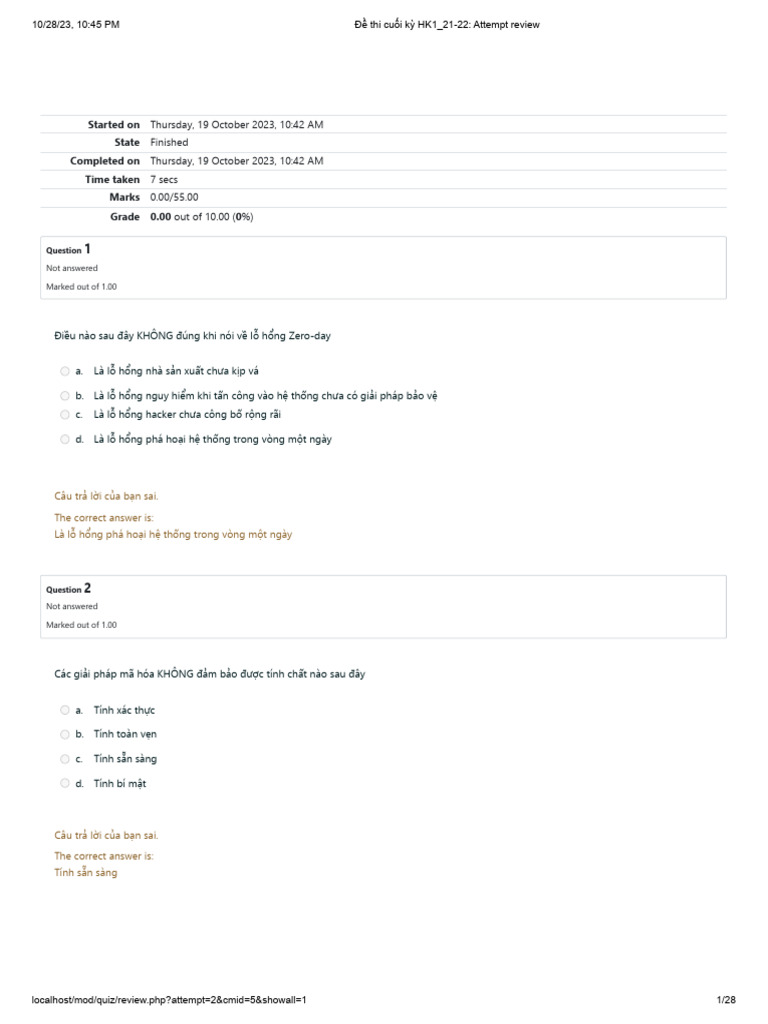 Đề thi cuối kỳ HK1 - 21 22 - Attempt review | PDF