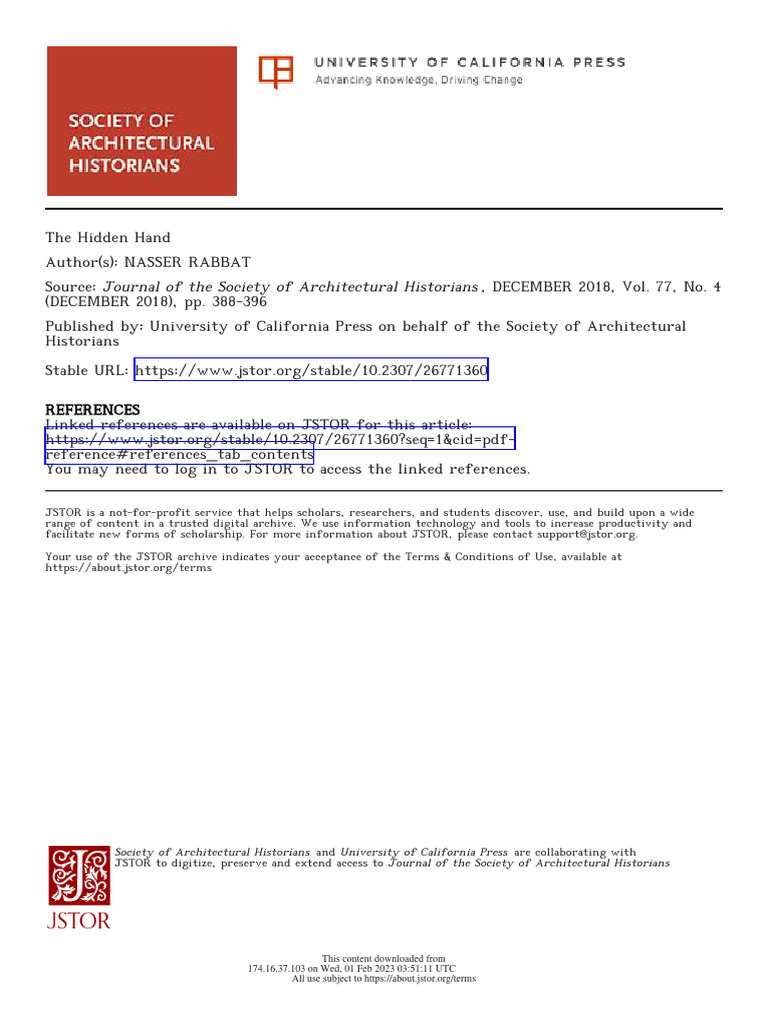 Rabbat - The Hidden Hand | PDF | Orientalism (Book) | Orientalism