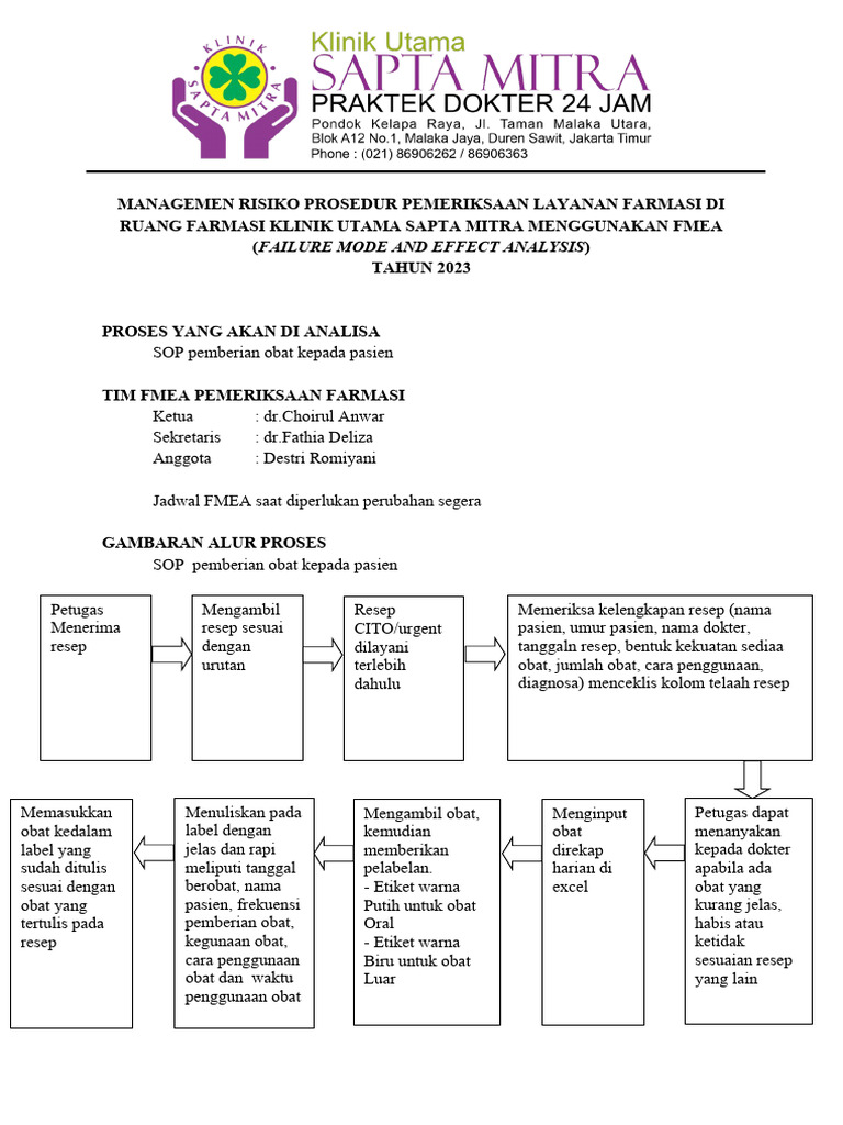 PMKP 1 Ep 5 (Fmea Farmasi) | PDF | Kesehatan Holistik