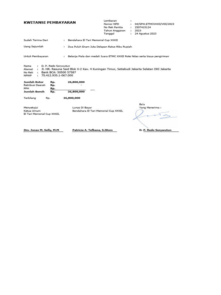 NPD Dan Kwitansi, Tahap IV | PDF