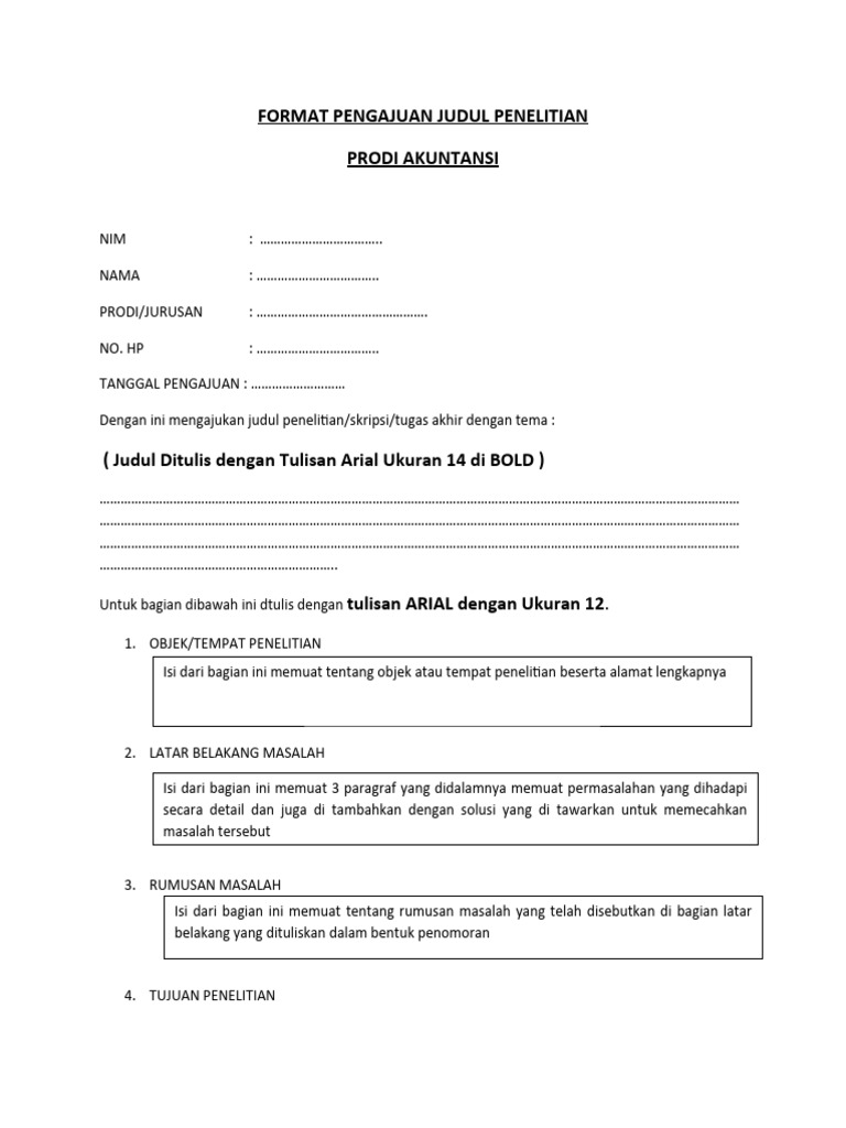 Format Pengajuan Judul Proposal | PDF | Komputer