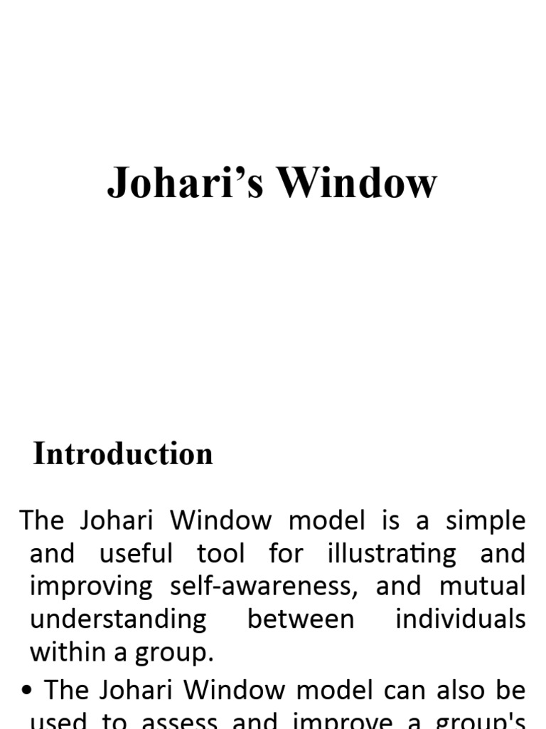 3 Joharis Window | Download Free PDF | Psychology | Psychological Concepts