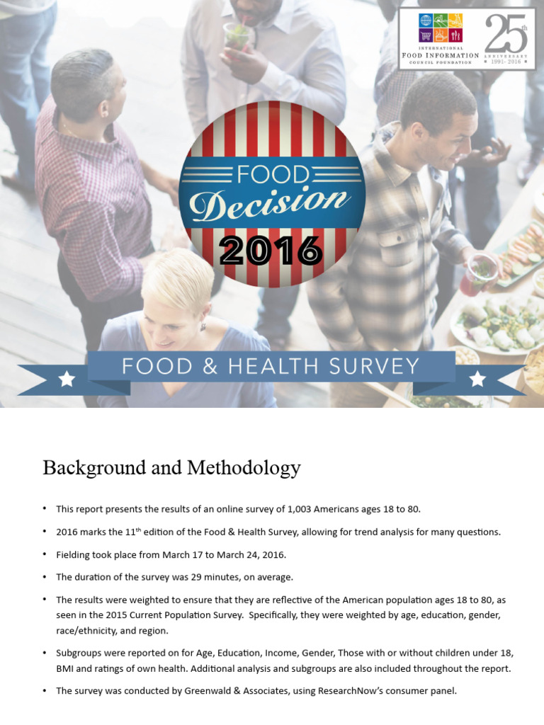 2016 Food and Health Survey Report - FINAL - 0 | PDF | Dietitian ...