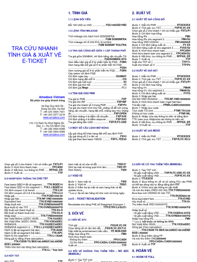 E - TKT Quick Reference - 30AUG18 - 59751096 - en - US | PDF