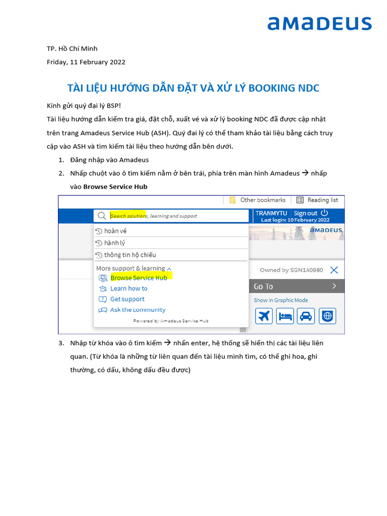 NDC - Tai Lieu Huong Dan Dat Va Xu Ly Booking NDC | PDF