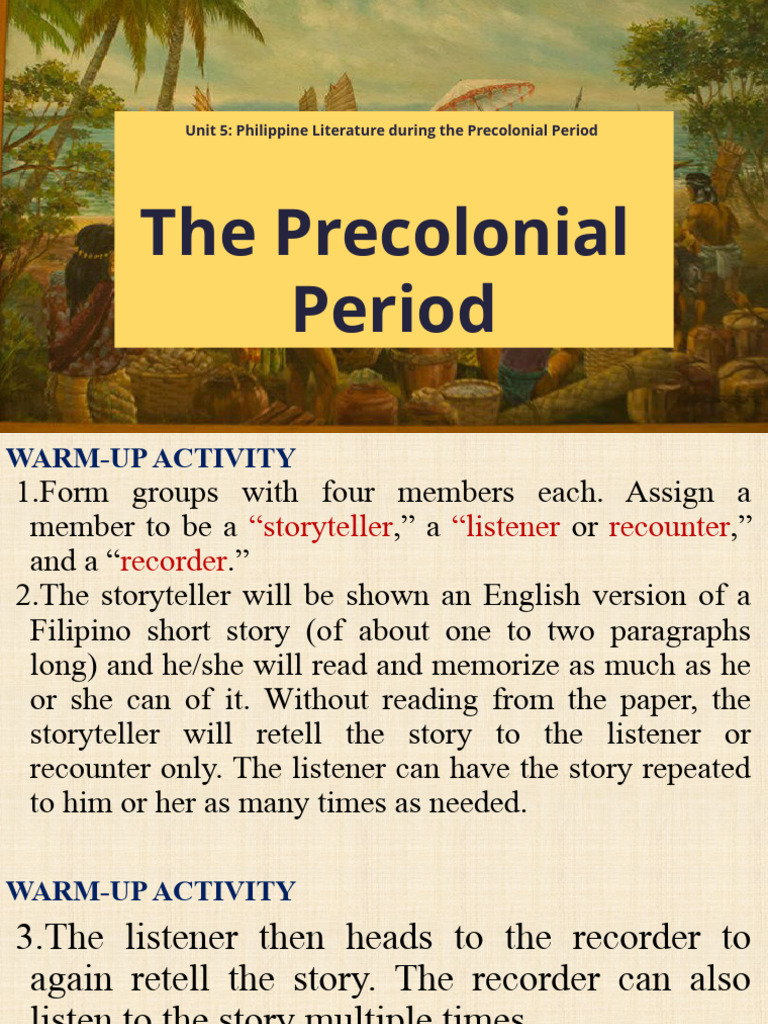 The Precolonial Period | PDF | Greek Mythology | Epic Poetry