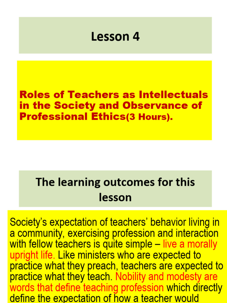 TP Lesson 4 | Download Free PDF | Teachers | Profession