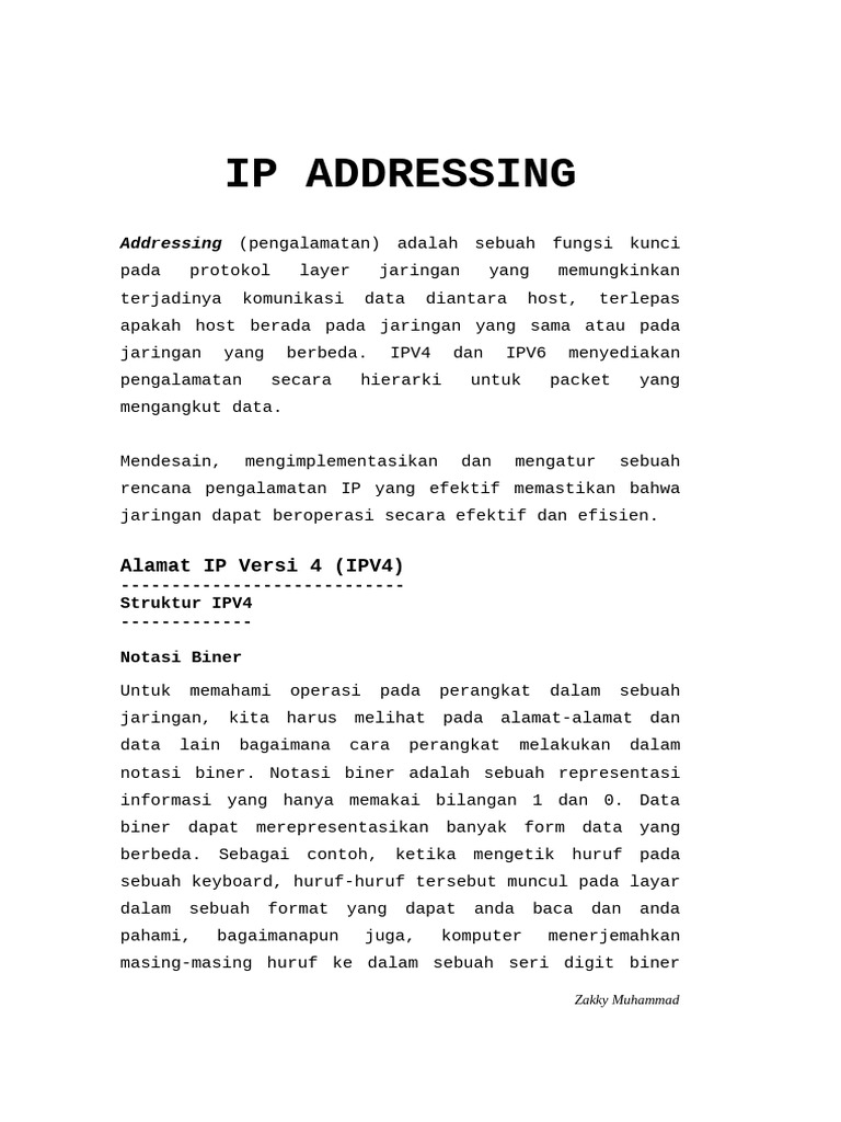 Struktur dan Konversi Alamat IPV4 | PDF | Metode & Bahan Ajar